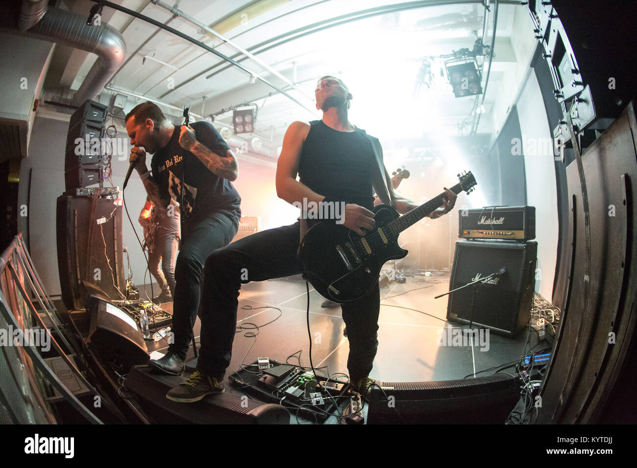 The Norwegian hardcore metal band Heksed performs a live concert at the ...