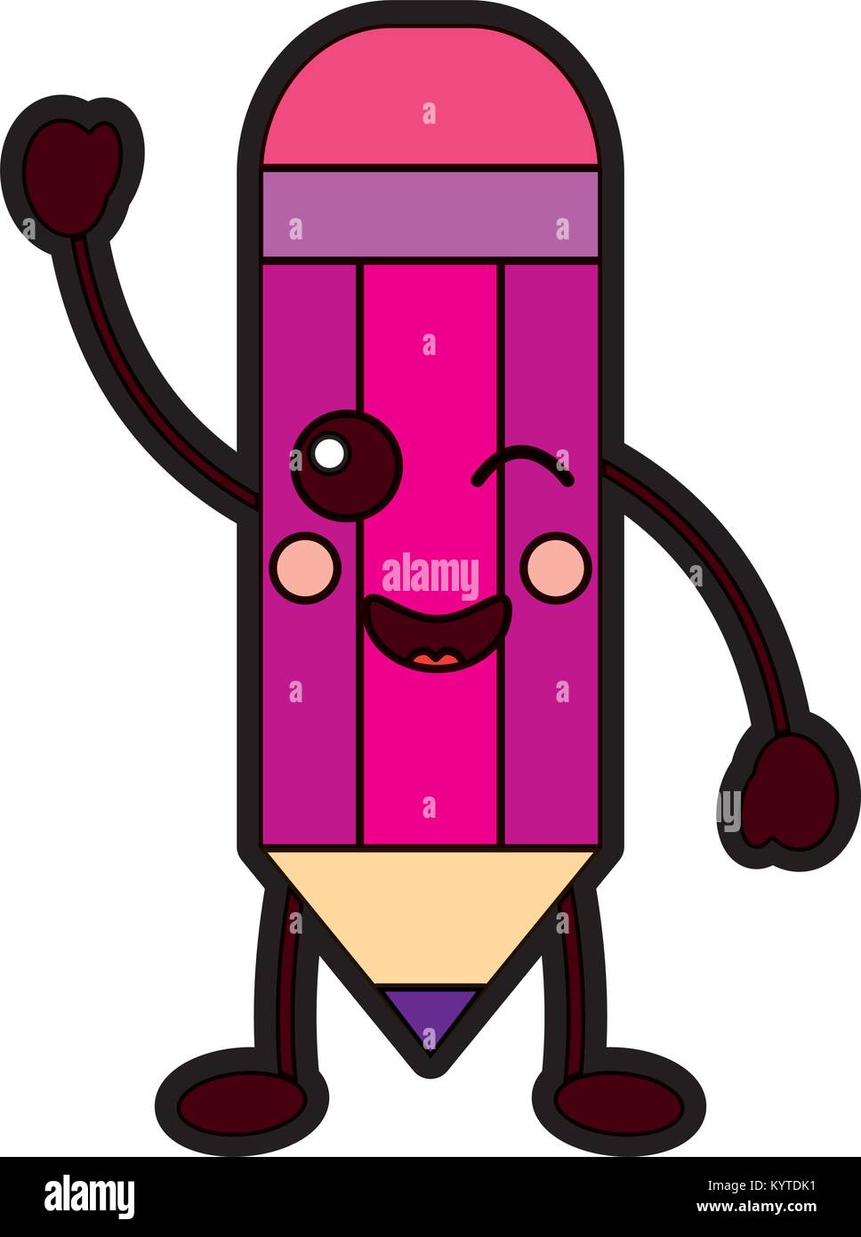 pencil happy school supplies kawaii icon image Stock Vector Image & Art ...