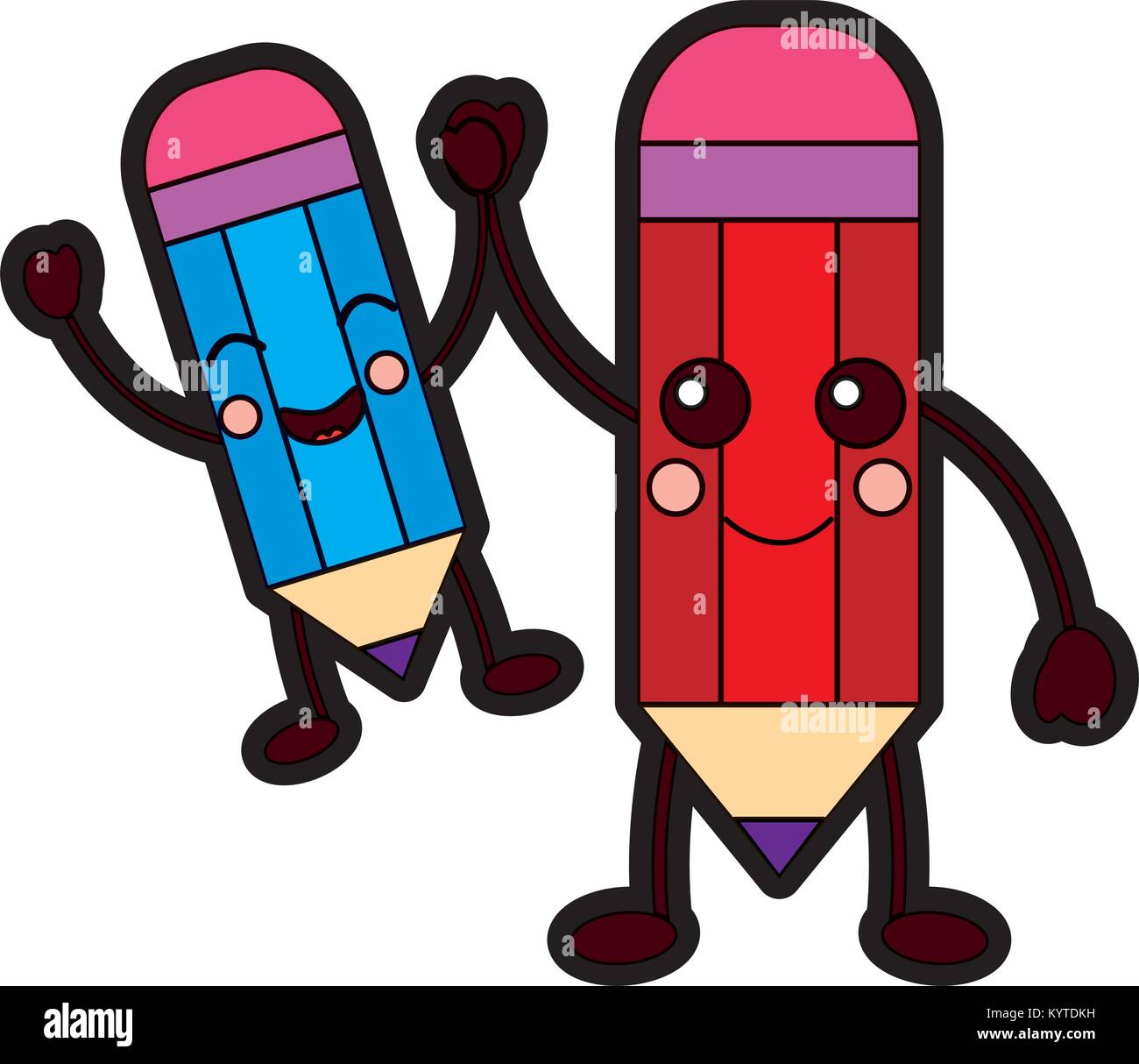 pencils school supplies kawaii icon image Stock Vector Image & Art - Alamy