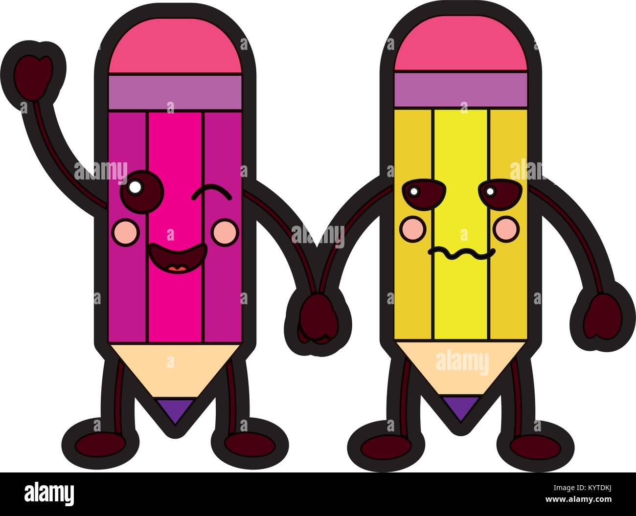 pencils school supplies kawaii icon image Stock Vector Image & Art - Alamy