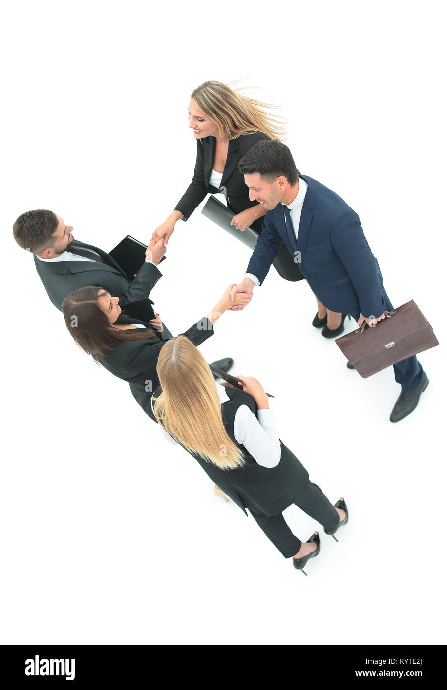 Business handshake top view Cut Out Stock Images & Pictures - Alamy