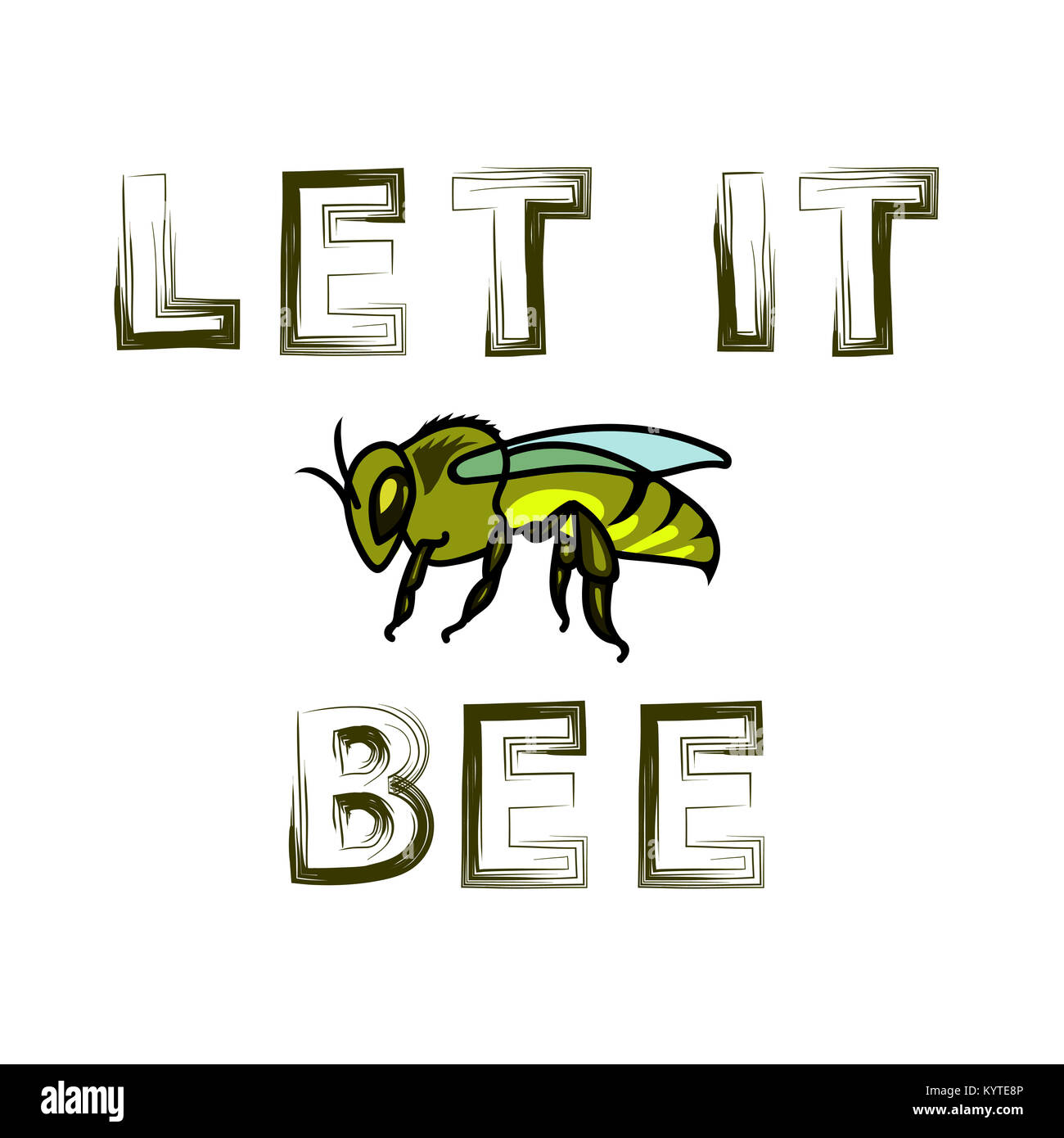 Honey poster bee lettering Cut Out Stock Images & Pictures - Alamy