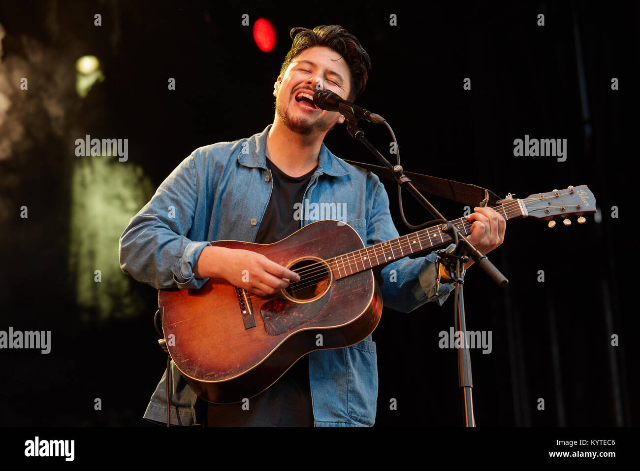The British singer and songwriter Jamie Woon performs a live concert at ...