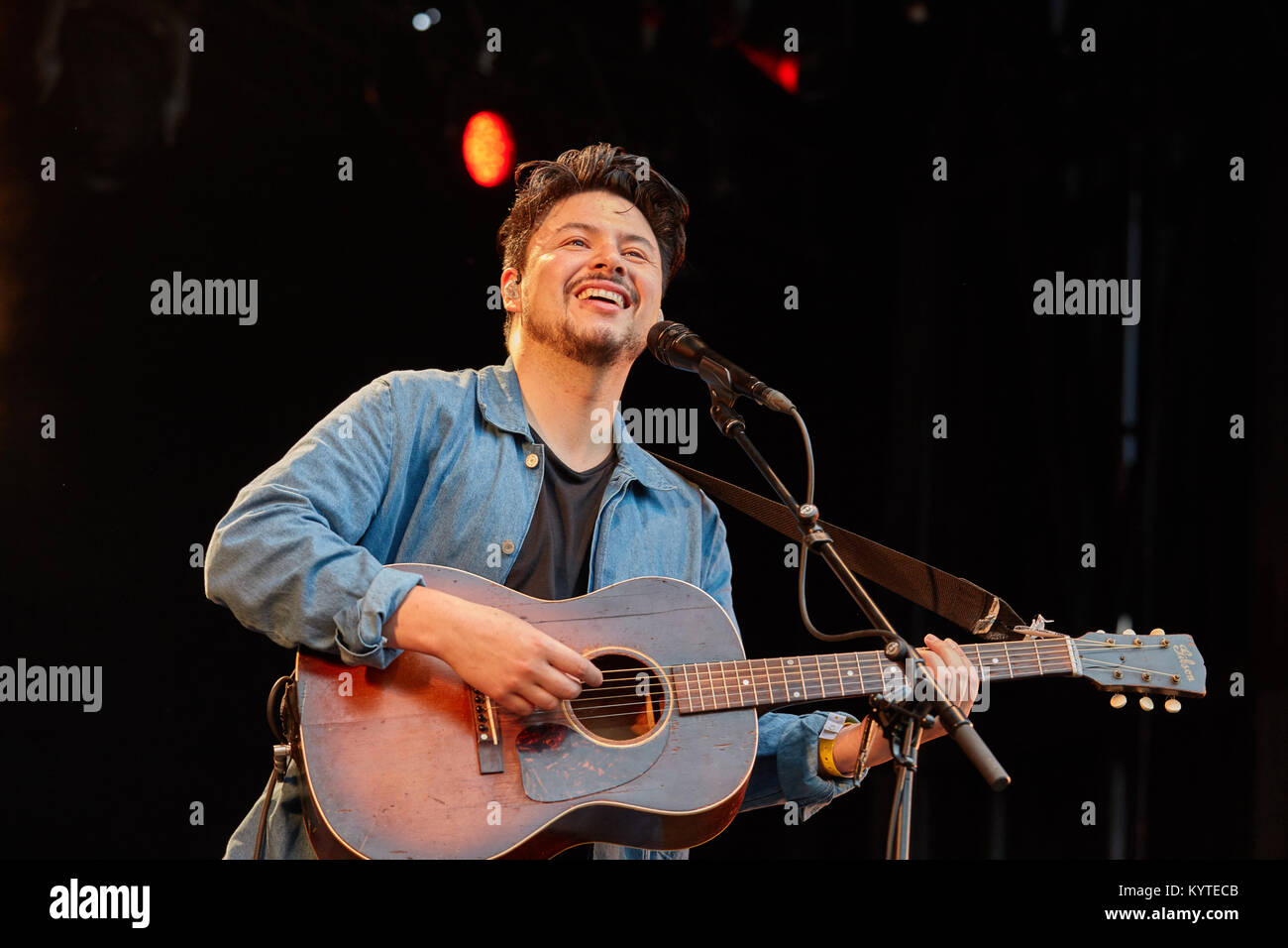 The British singer and songwriter Jamie Woon performs a live concert at ...