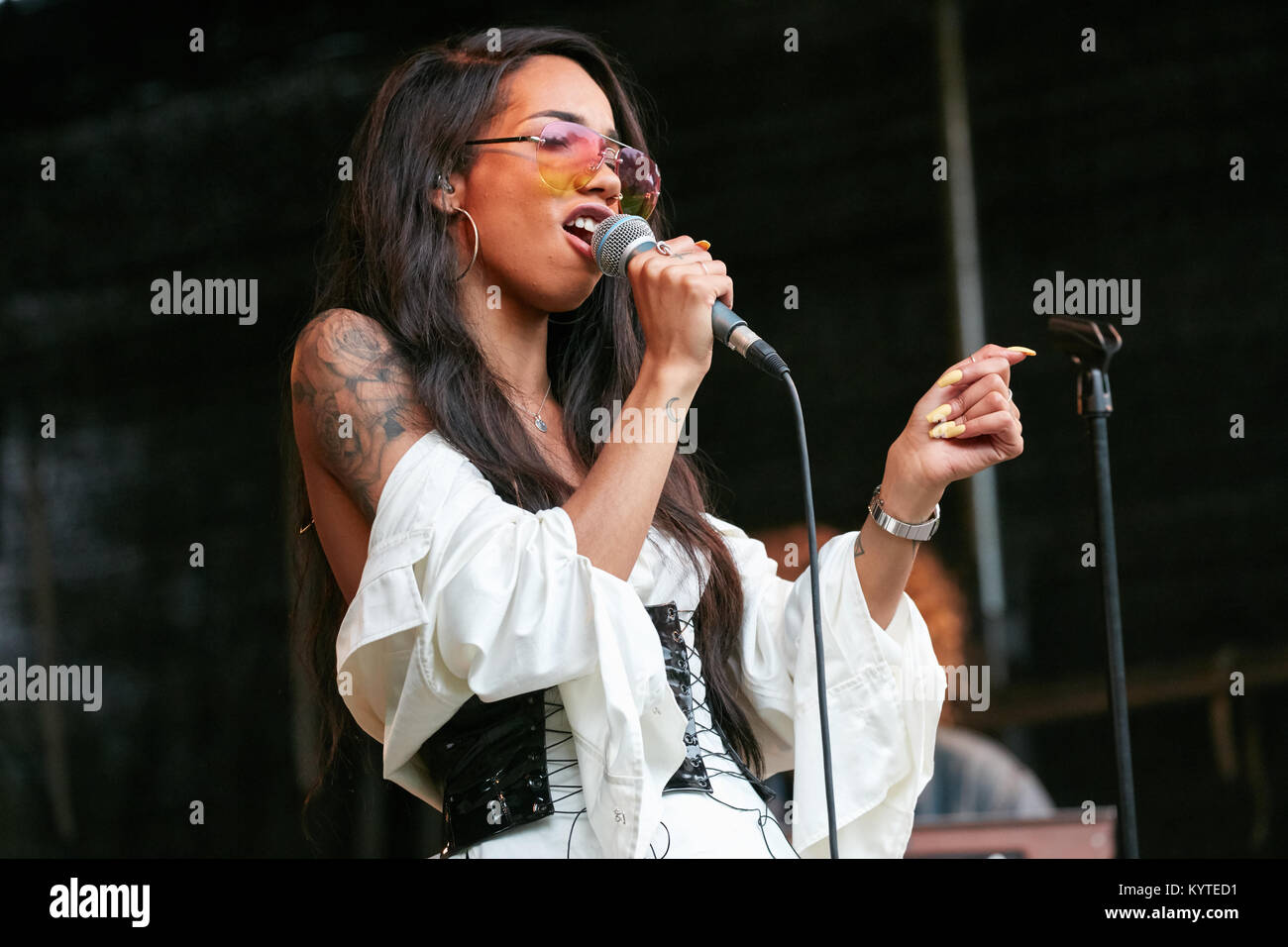 The Swedish singer and songwriter Janice performs a live concert during ...