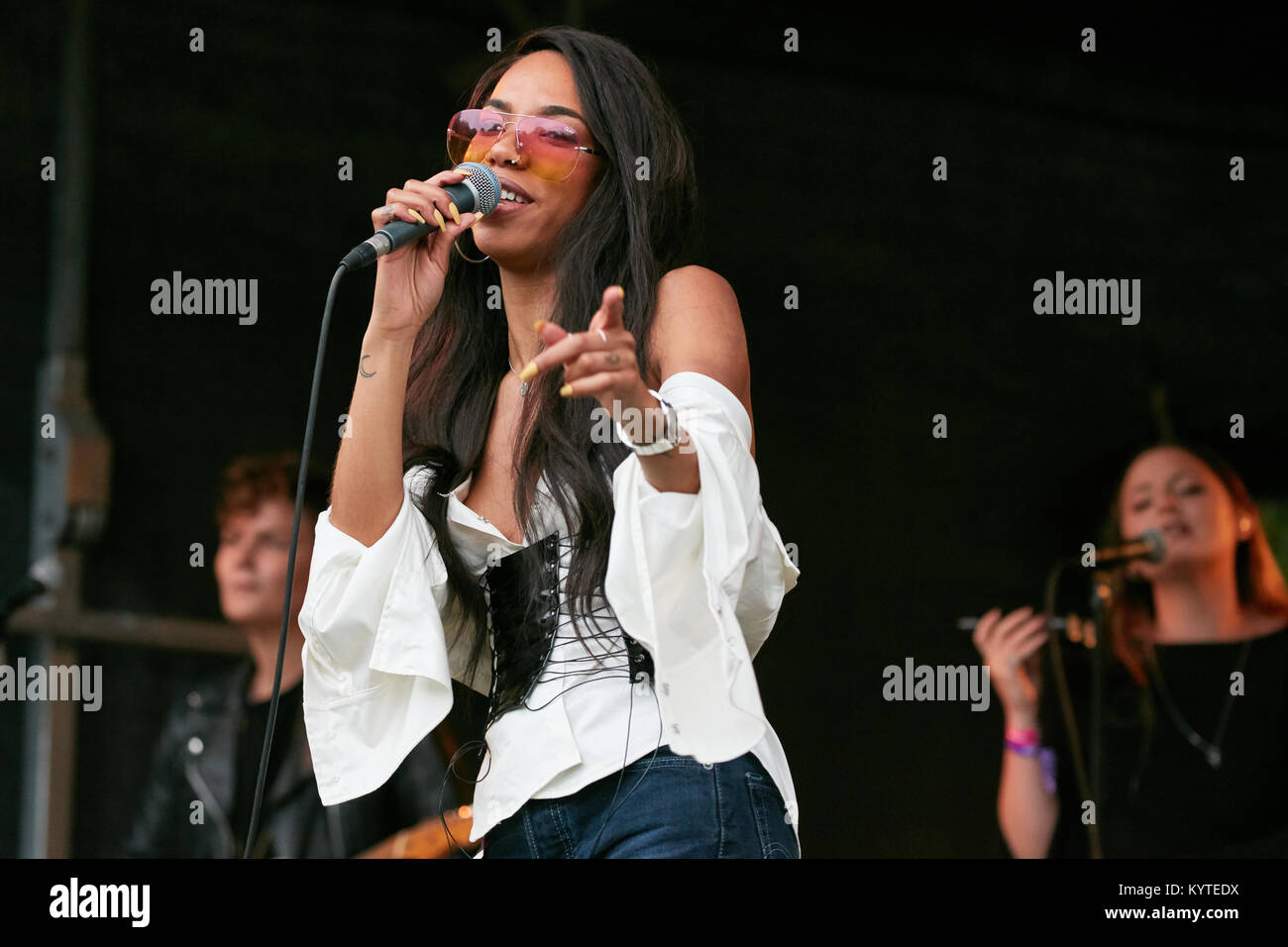 The Swedish singer and songwriter Janice performs a live concert during ...