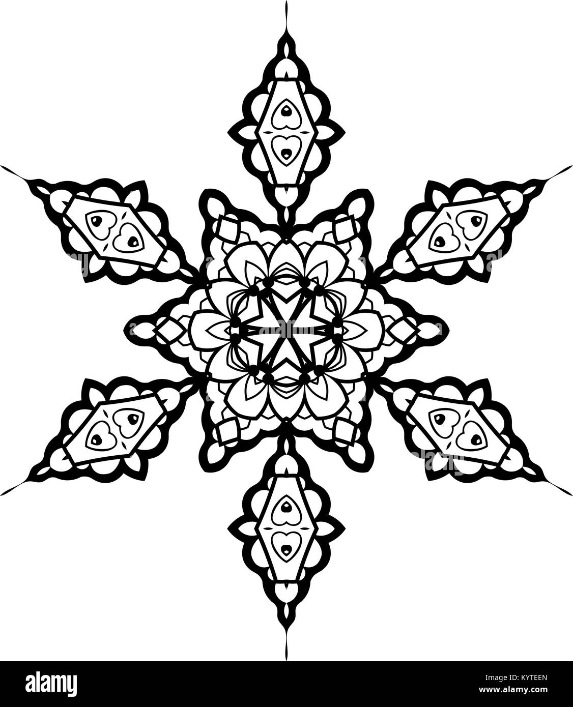 Snowflake Mandala. Vintage decorative elements Stock Vector Image & Art ...