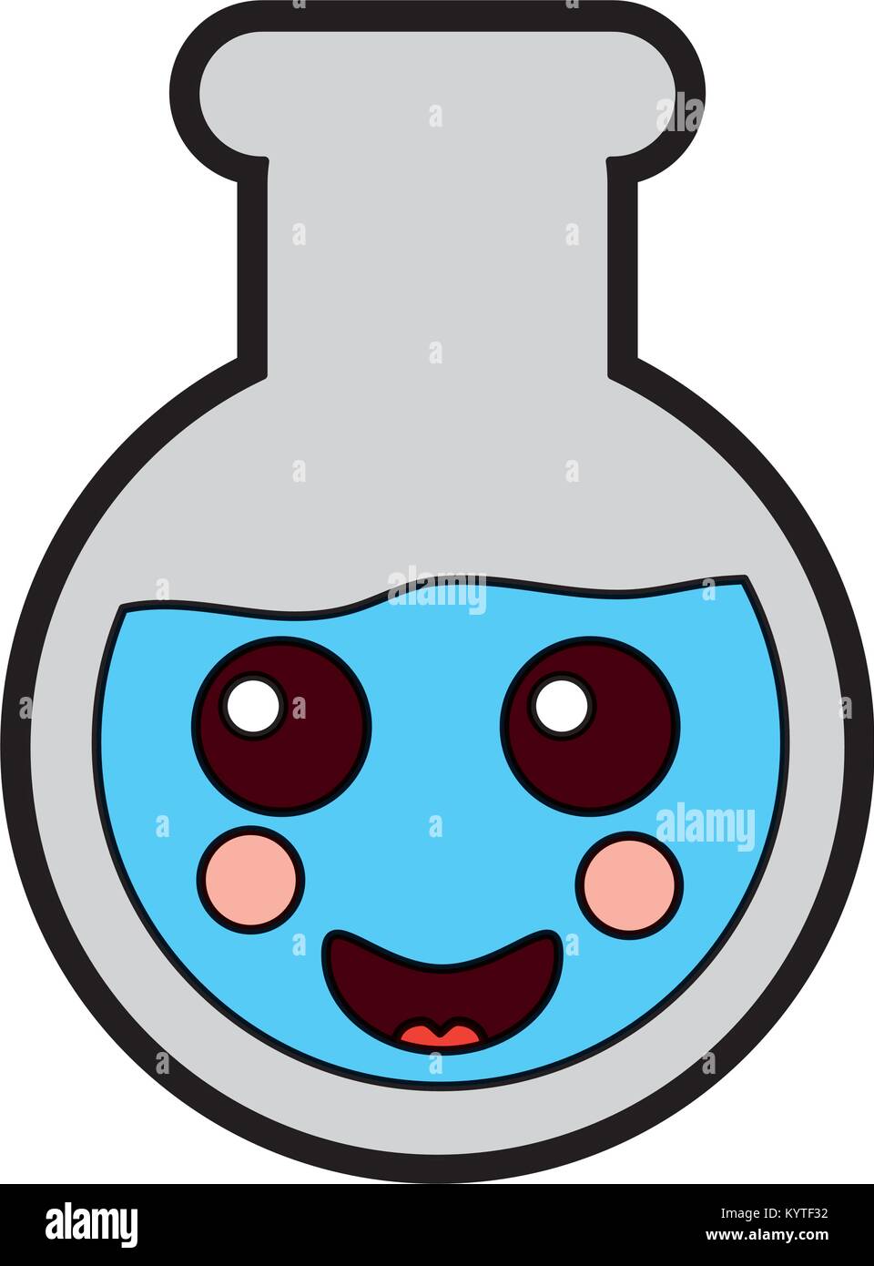 laboratory flask glass kawaii cartoon Stock Vector Image & Art - Alamy