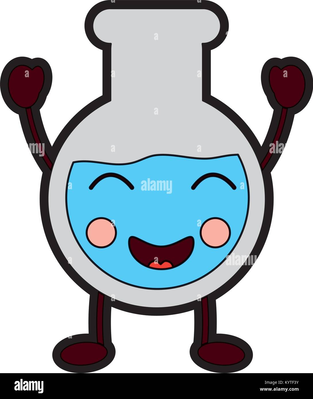 laboratory flask glass kawaii cartoon Stock Vector Image & Art - Alamy
