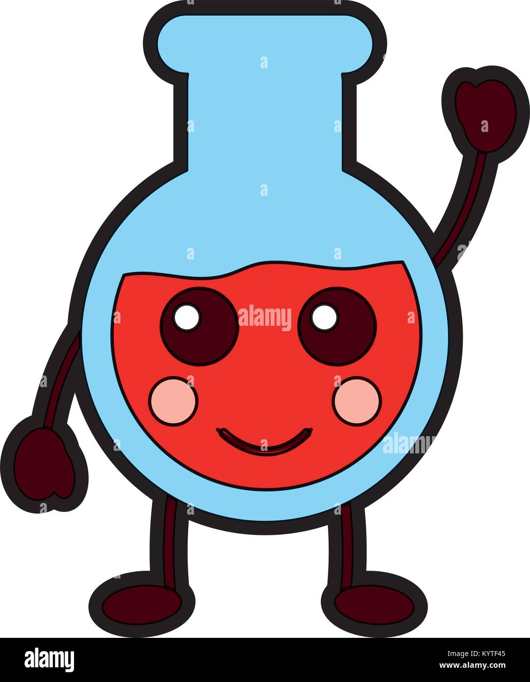 laboratory flask glass kawaii cartoon Stock Vector Image & Art - Alamy