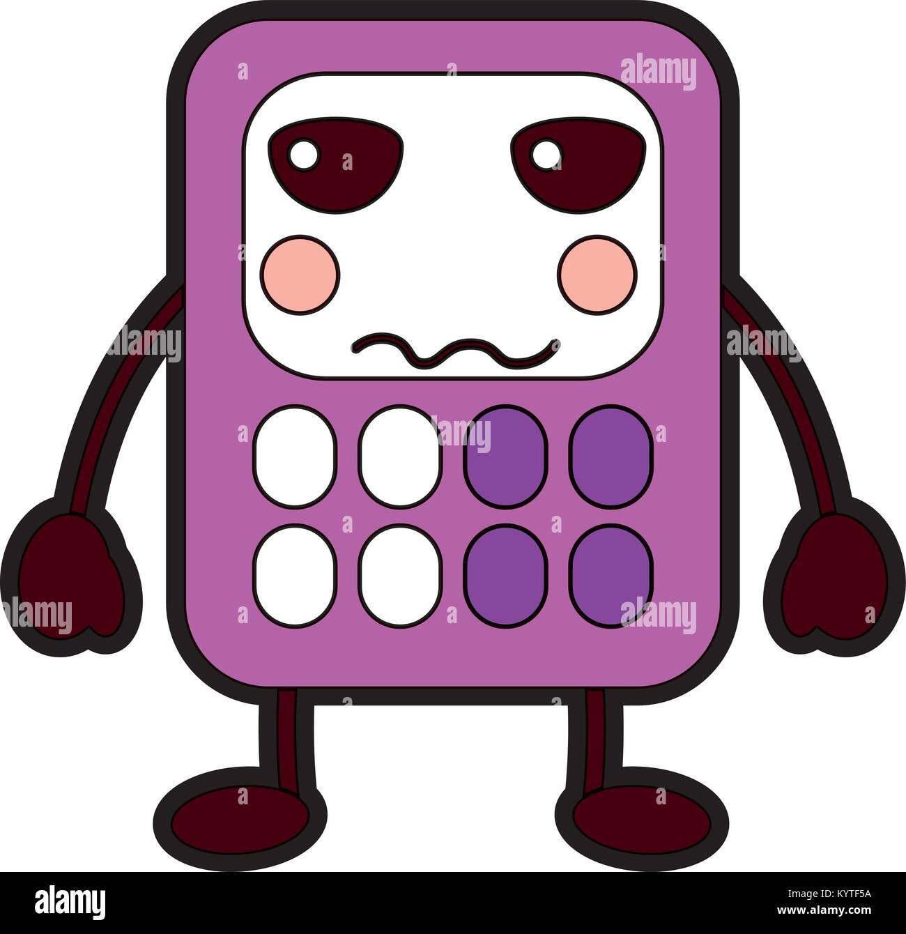 Calculator math character kawaii Stock Vector Images - Alamy