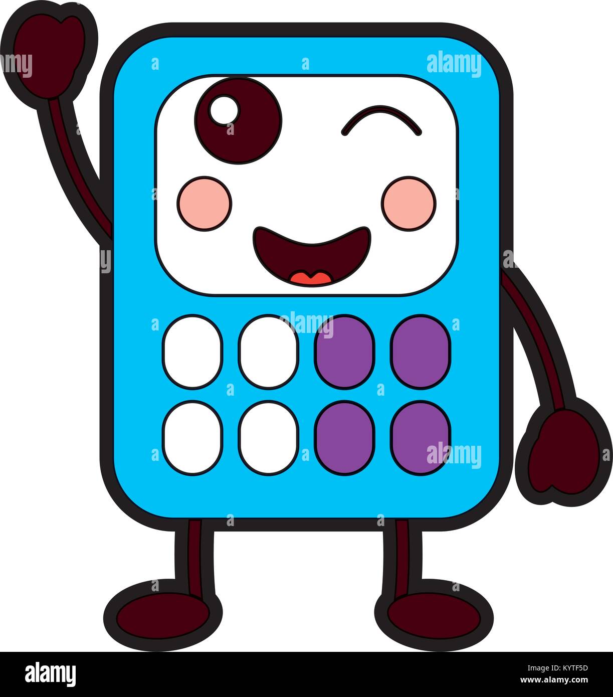 calculator math kawaii character cartoon Stock Vector Image & Art - Alamy