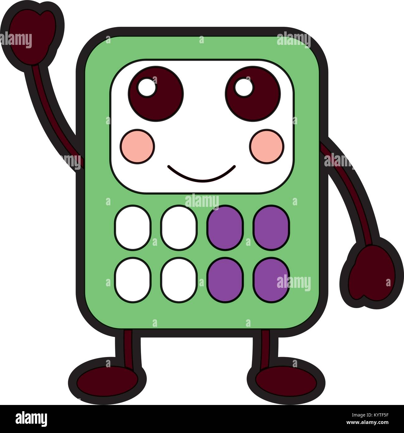 calculator math kawaii character cartoon Stock Vector Image & Art - Alamy