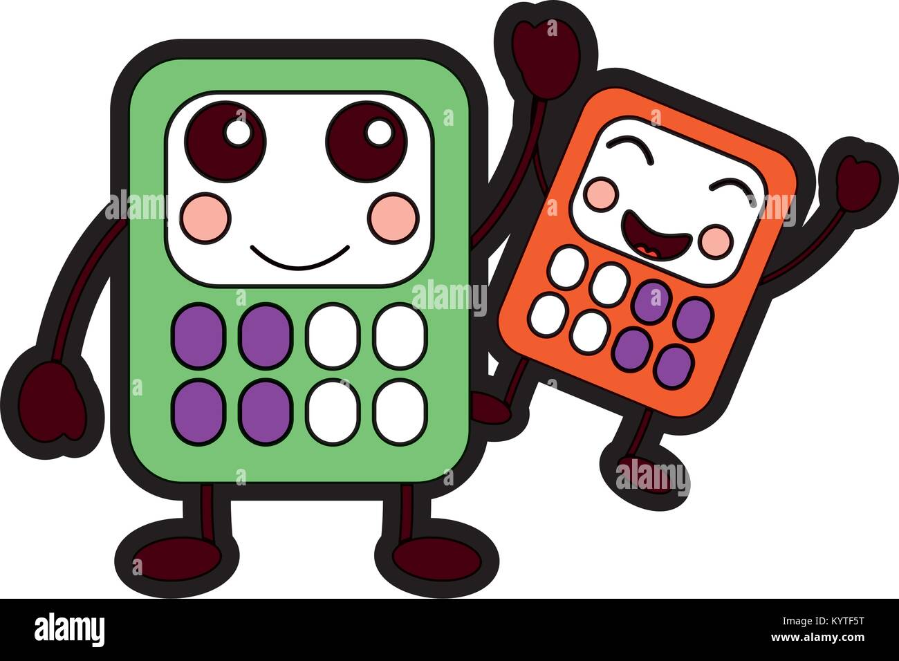 cartoon calculators kawaii school character Stock Vector Image & Art ...