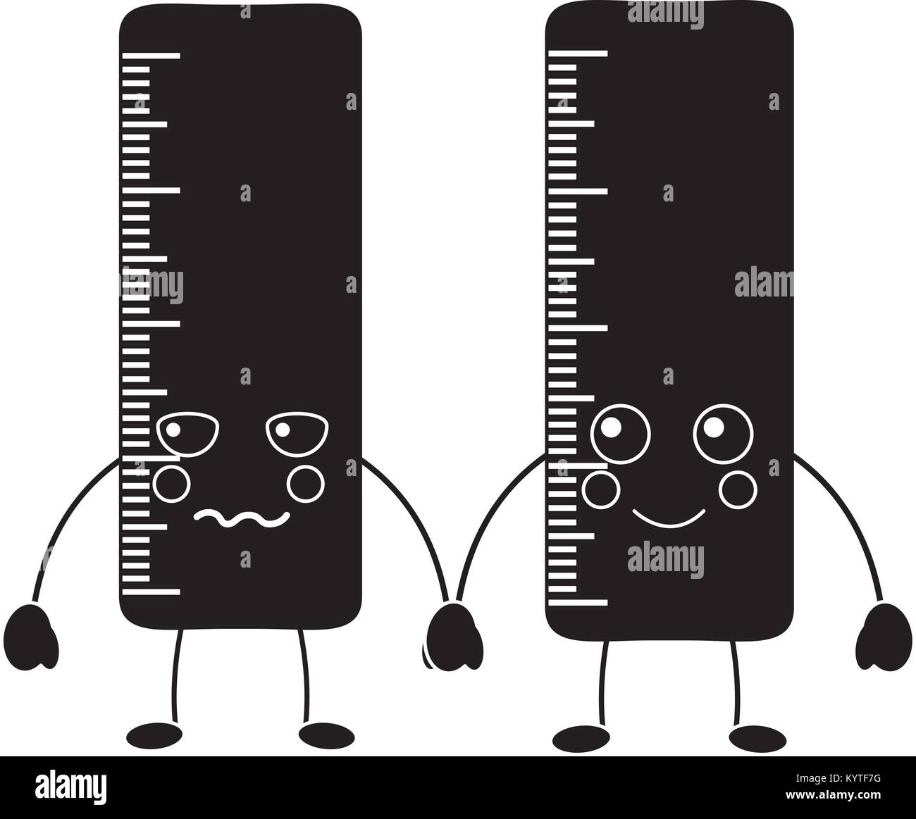 pair school ruler comic character kawaii Stock Vector Image & Art - Alamy