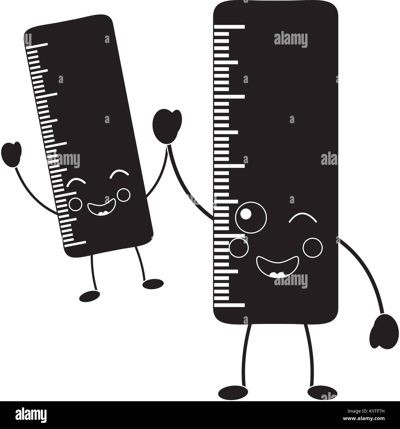 pair school ruler comic character kawaii Stock Vector Image & Art - Alamy