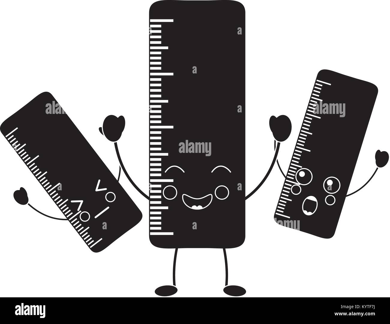 school ruler comic character kawaii Stock Vector Image & Art - Alamy