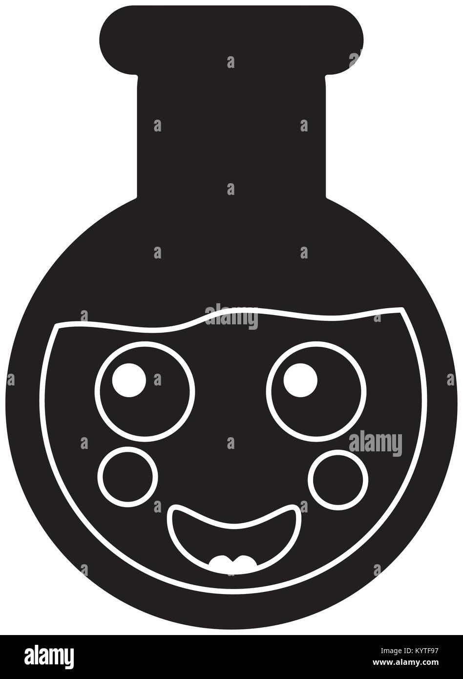 happy flask laboratory kawaii icon image Stock Vector Image & Art - Alamy