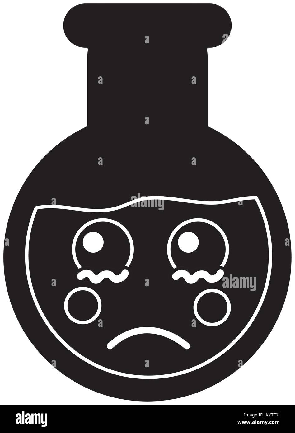 sad flask laboratory kawaii icon image Stock Vector Image & Art - Alamy