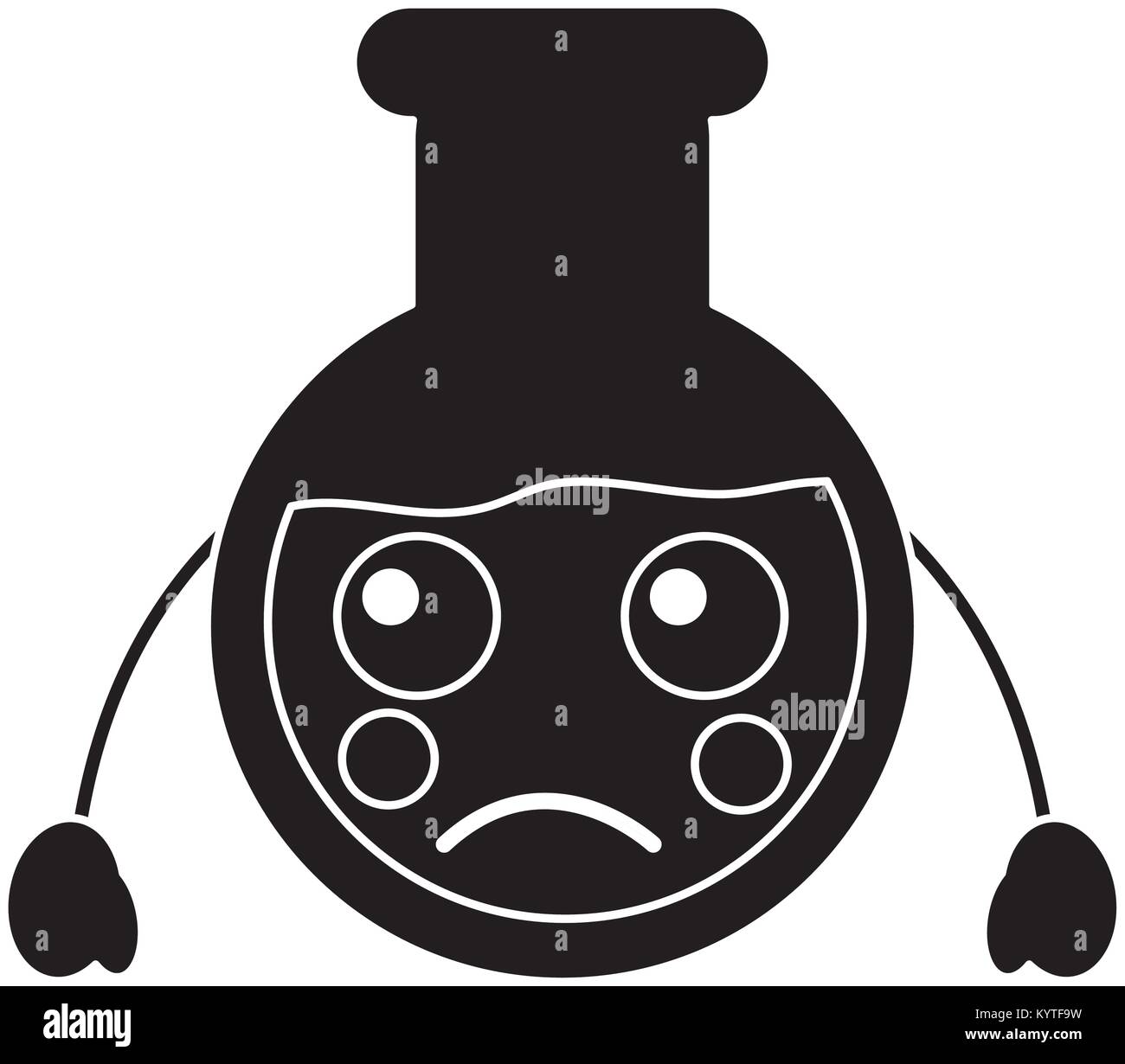 sad flask laboratory kawaii icon image Stock Vector Image & Art - Alamy