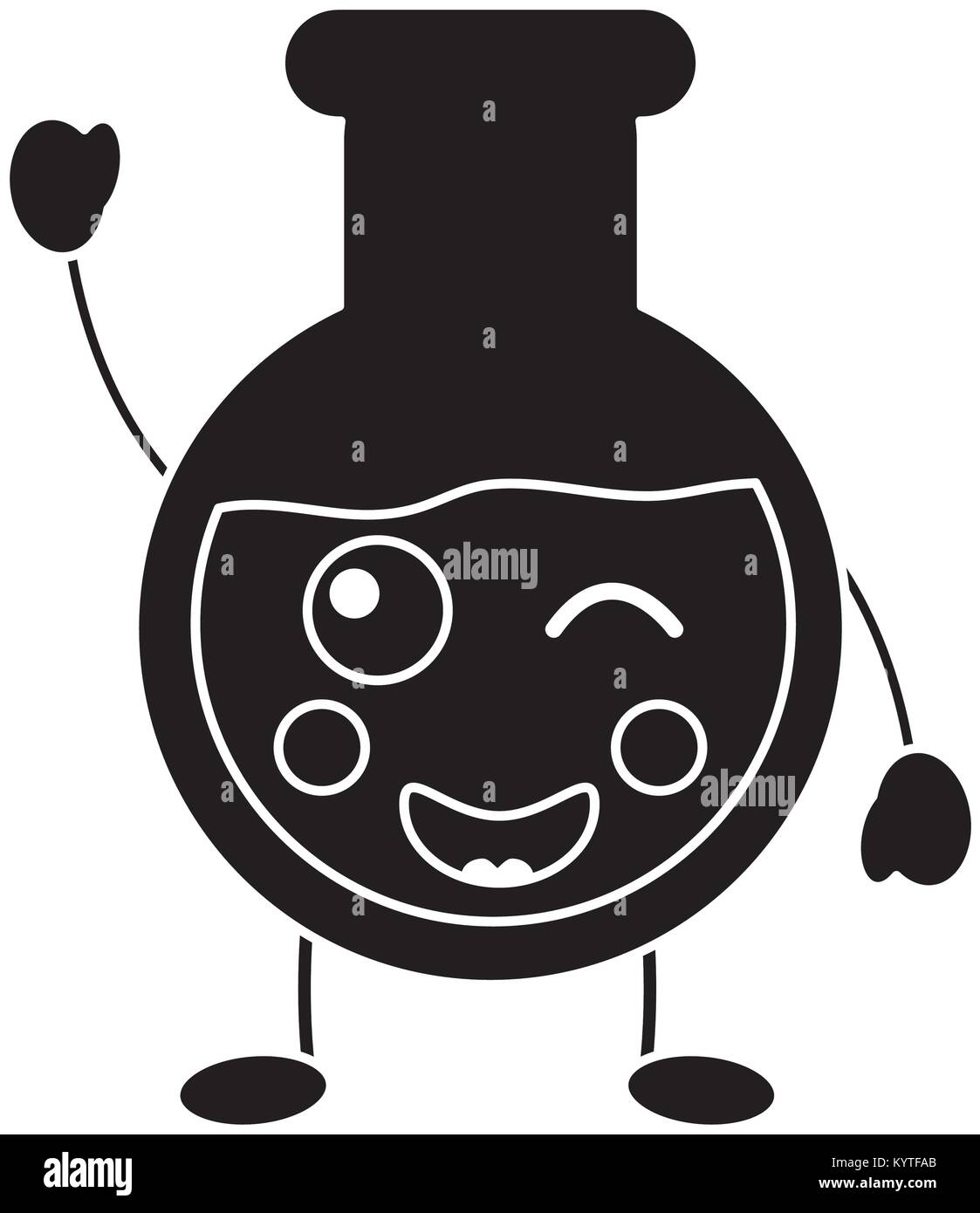 happy flask laboratory kawaii icon image Stock Vector Image & Art - Alamy