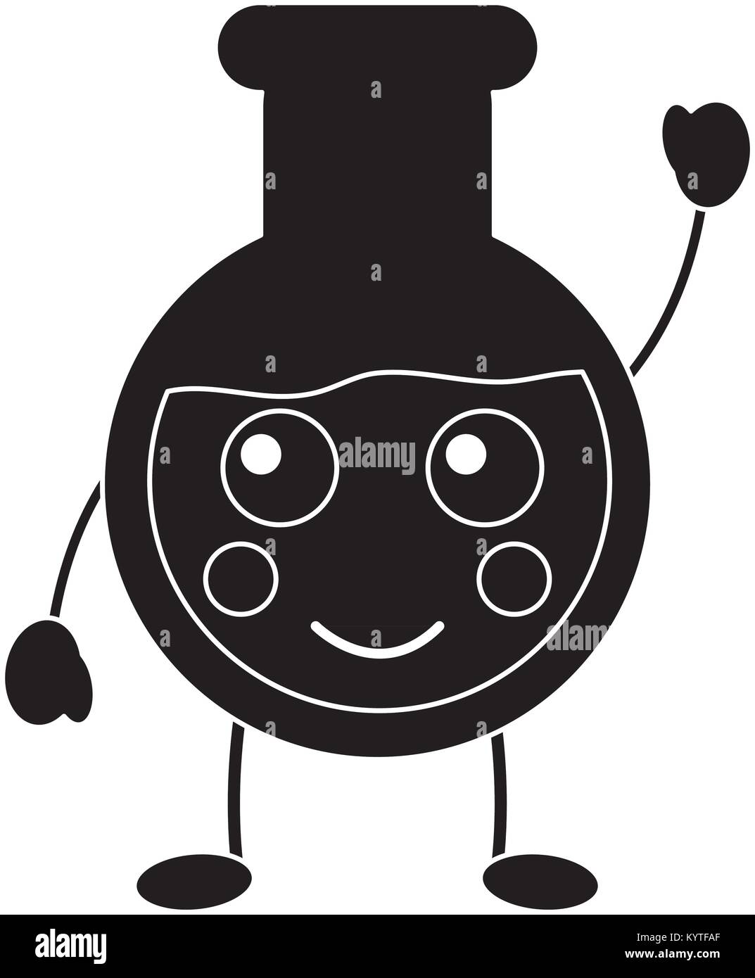 happy flask laboratory kawaii icon image Stock Vector Image & Art - Alamy