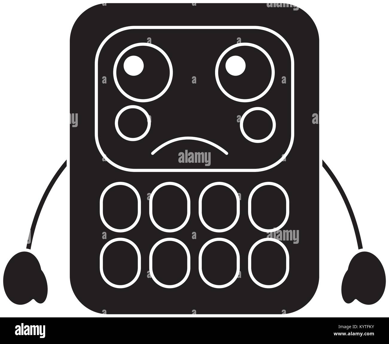 sad calculator school supplies kawaii icon image Stock Vector Image ...