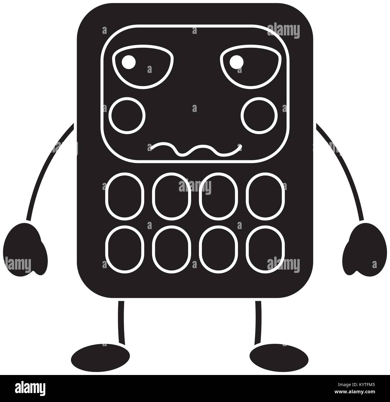 angry calculator school supplies kawaii icon image Stock Vector Image ...