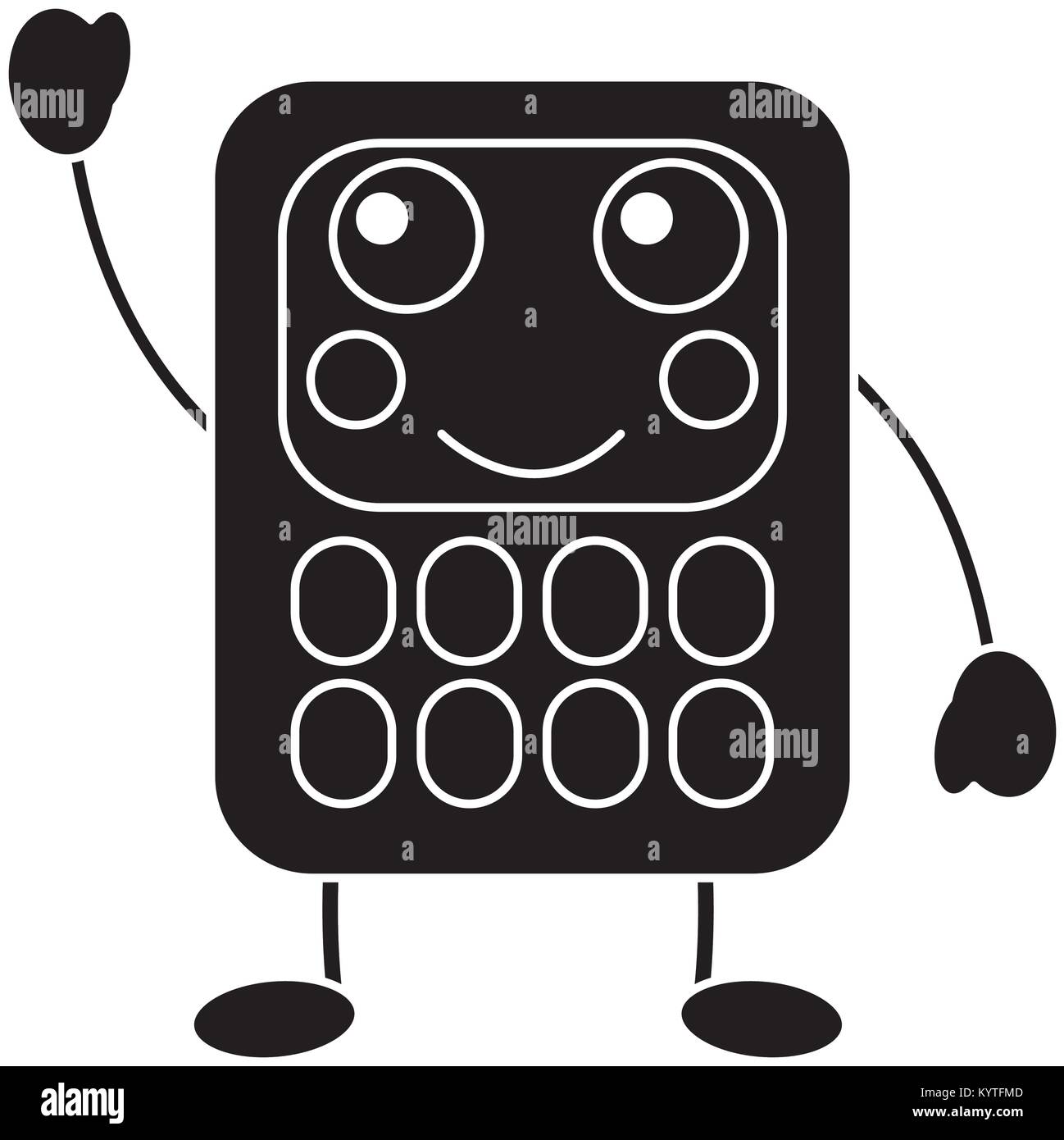 happy calculator school supplies kawaii icon image Stock Vector Image ...