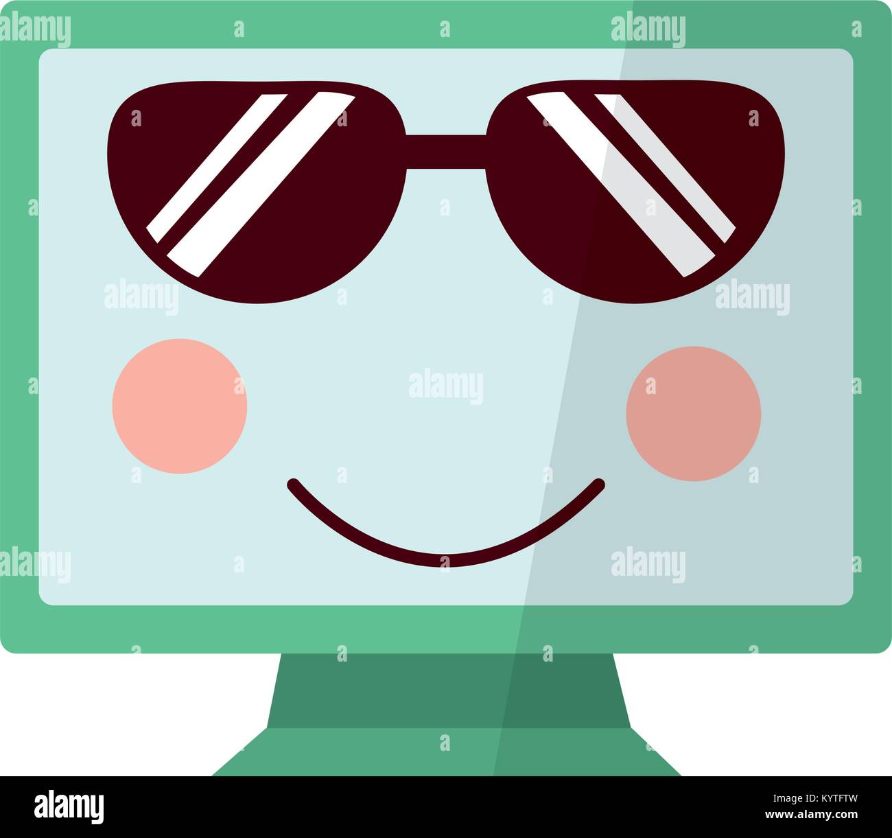 kawaii cute funny screen monitor Stock Vector Image & Art - Alamy