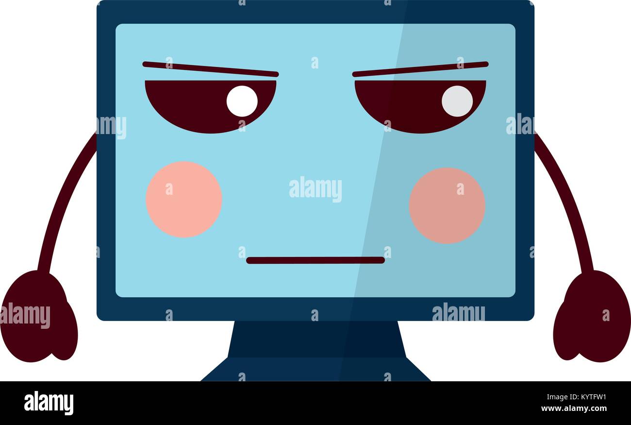 kawaii cute funny screen monitor Stock Vector Image & Art - Alamy