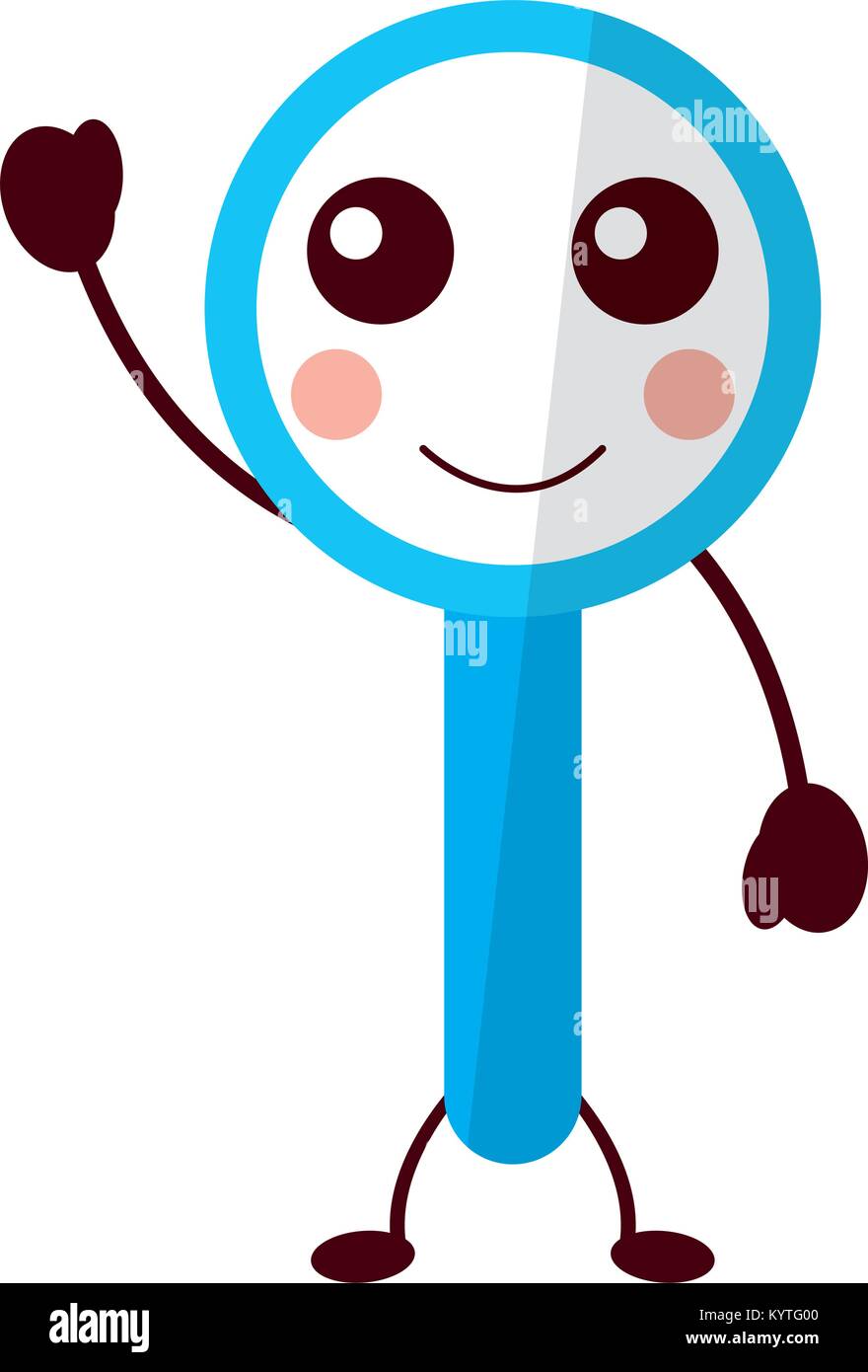 kawaii cute funny magnifying glass Stock Vector Image & Art - Alamy