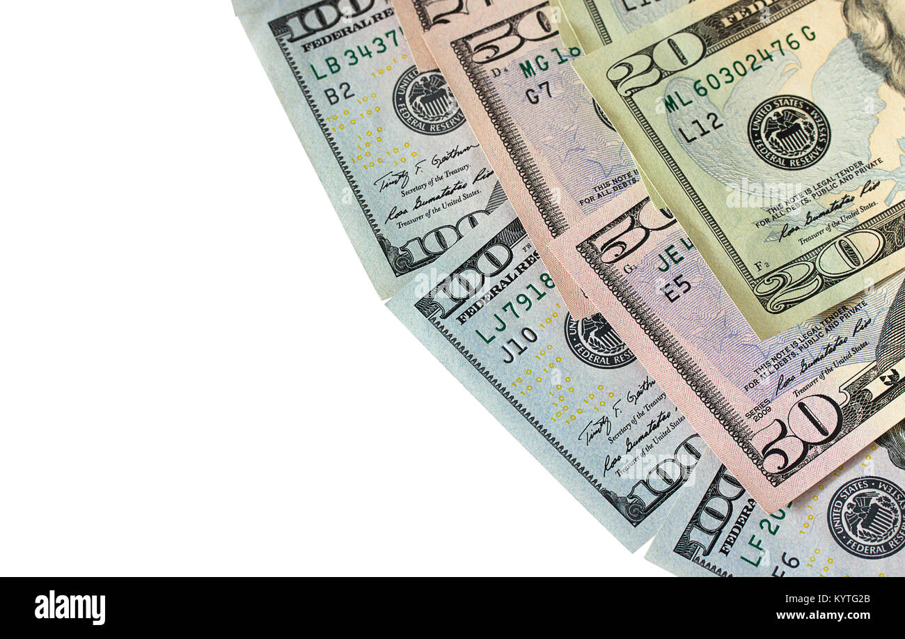 Us dollar bill isolated on white background Stock Photo - Alamy