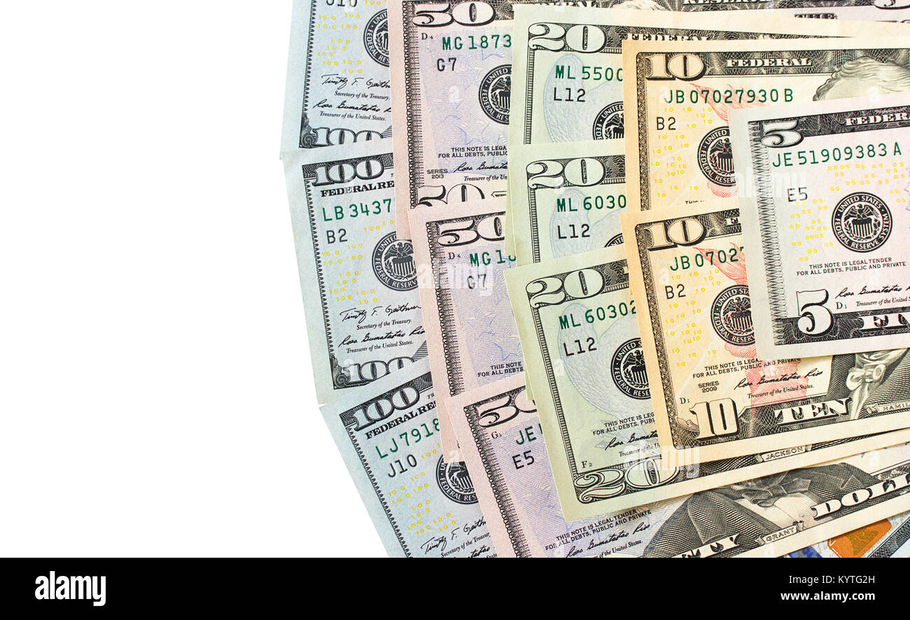 Us dollar bill isolated on white background Stock Photo - Alamy