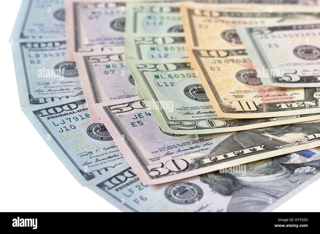 Us dollar bill isolated on white background Stock Photo - Alamy
