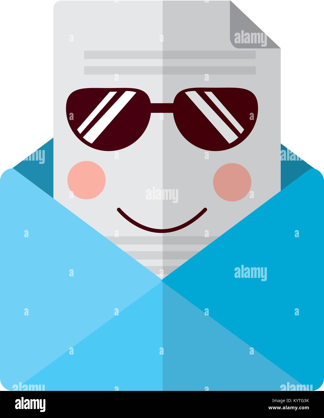 kawaii email envelope letter message cartoon Stock Vector Image & Art ...
