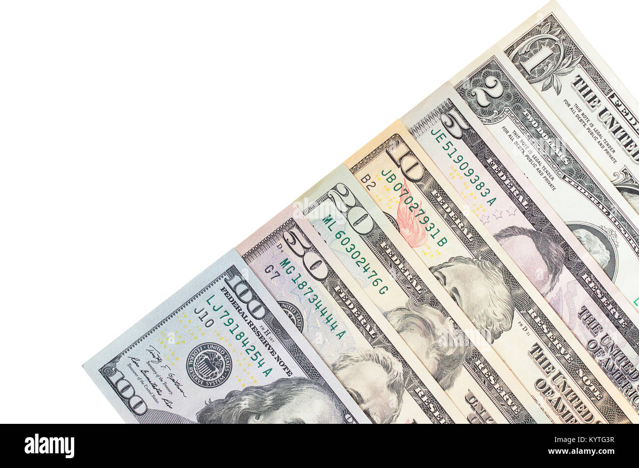 Us dollar bill isolated on white background Stock Photo - Alamy