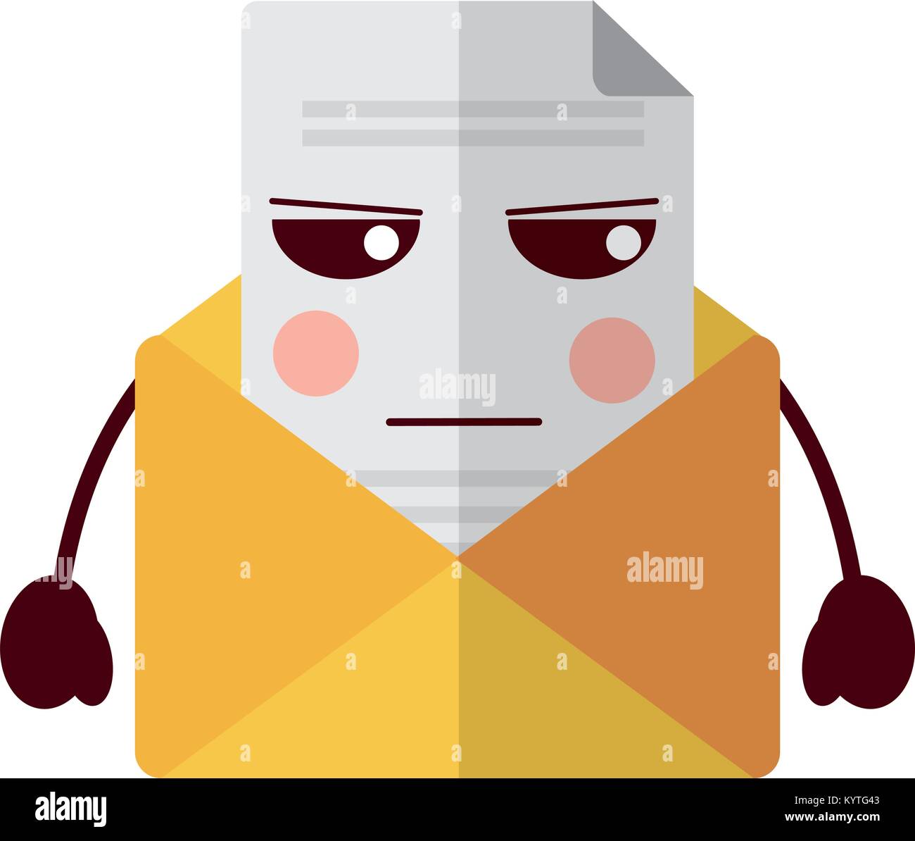 kawaii email envelope letter message cartoon Stock Vector Image & Art ...