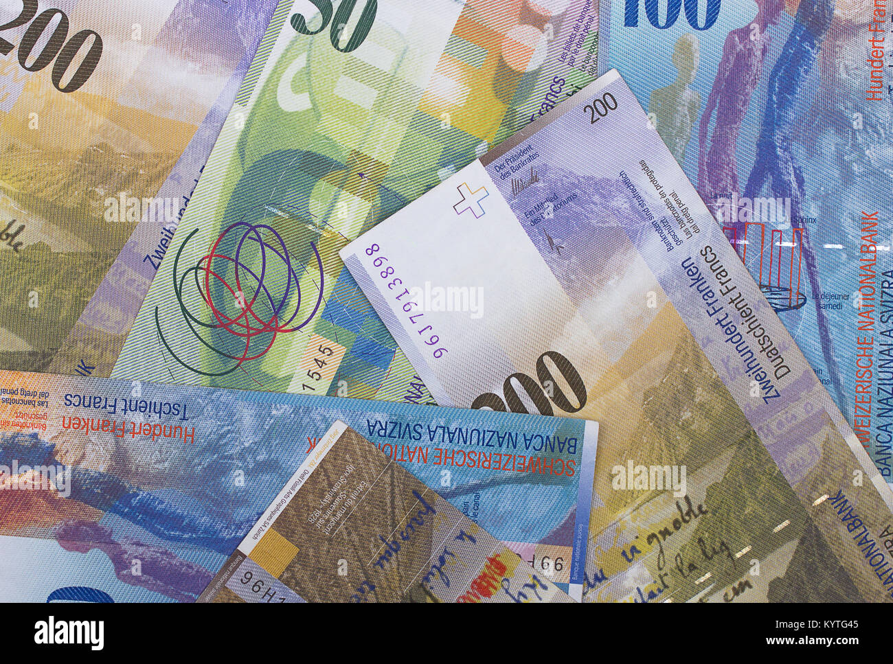 Swiss money frank abstract background or texture Stock Photo - Alamy