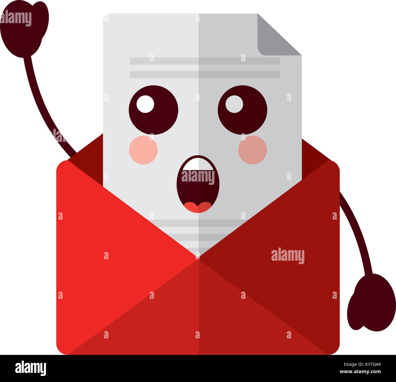 kawaii email envelope letter message cartoon Stock Vector Image & Art ...