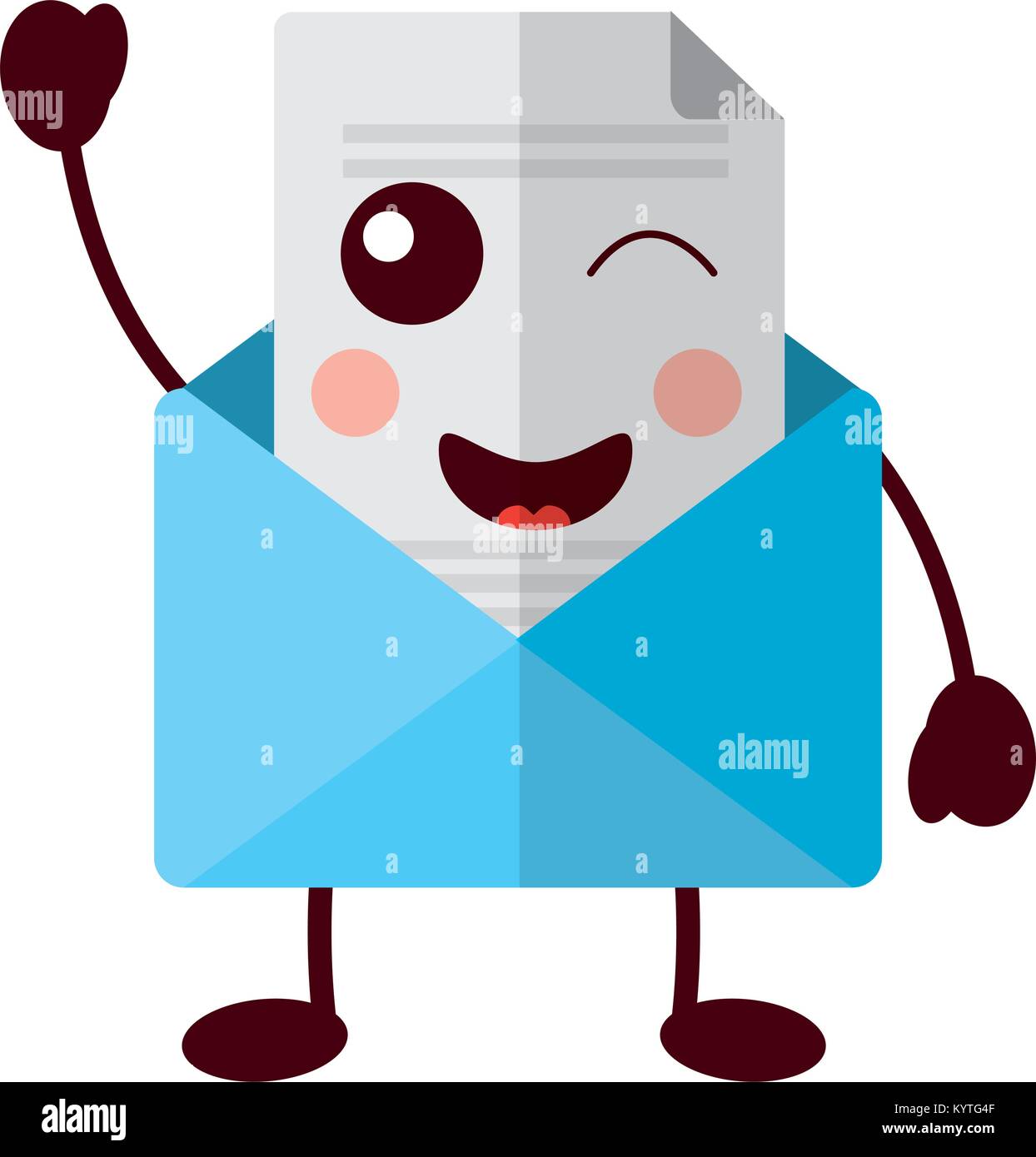 kawaii email envelope letter message cartoon Stock Vector Image & Art ...