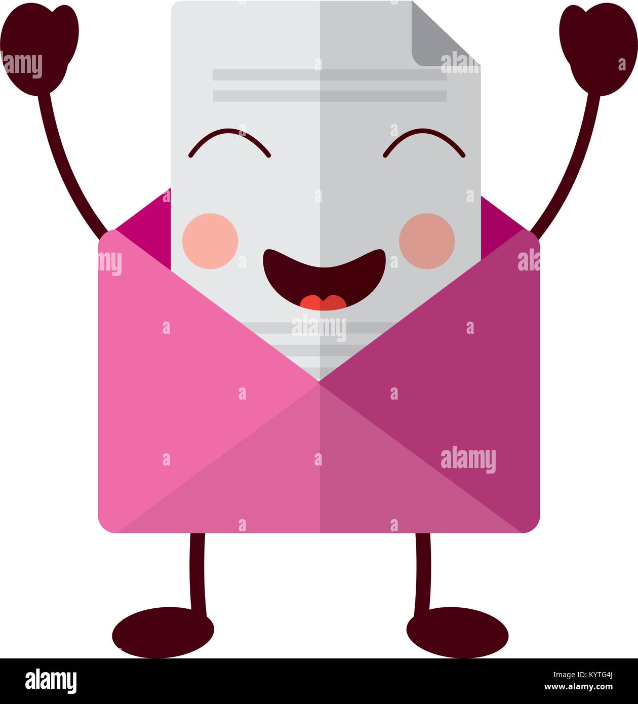 kawaii email envelope letter message cartoon Stock Vector Image & Art ...