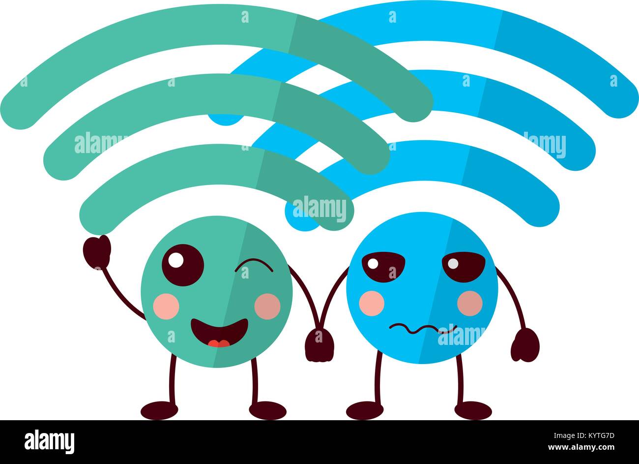wifi kawaii icon image Stock Vector Image & Art - Alamy