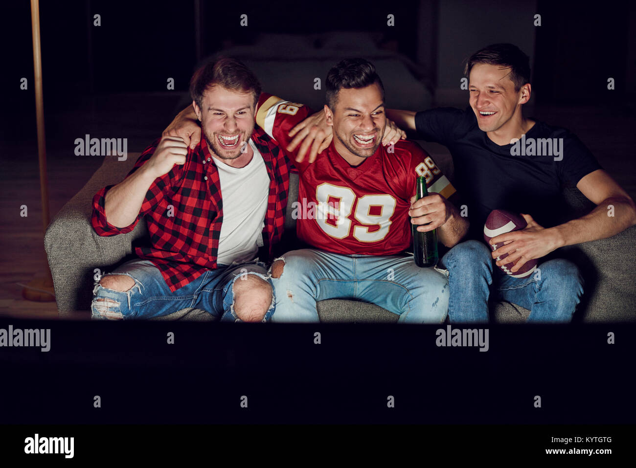 Football team men hugging hi-res stock photography and images - Alamy