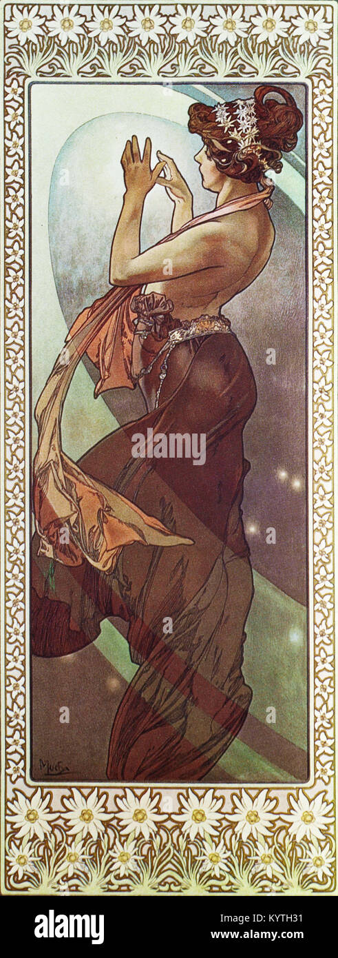 Alphonse Maria Mucha 1860 - 1939 Woman brown Stock Photo - Alamy