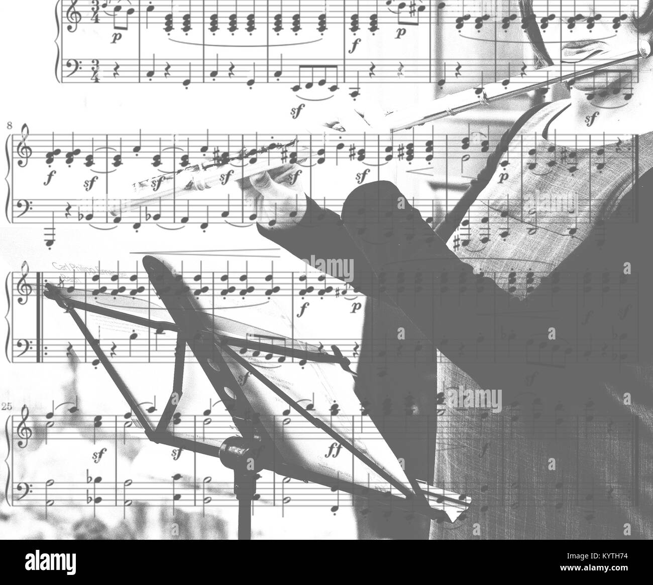 Flute technique Black and White Stock Photos & Images - Alamy