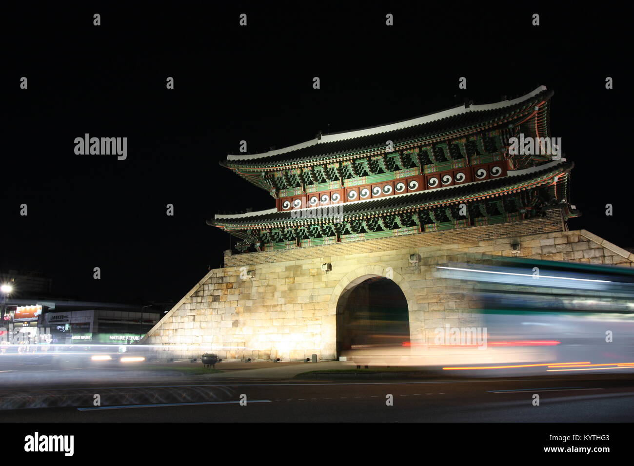 Paldalmun gate at night in Suwon, Korea Stock Photo - Alamy