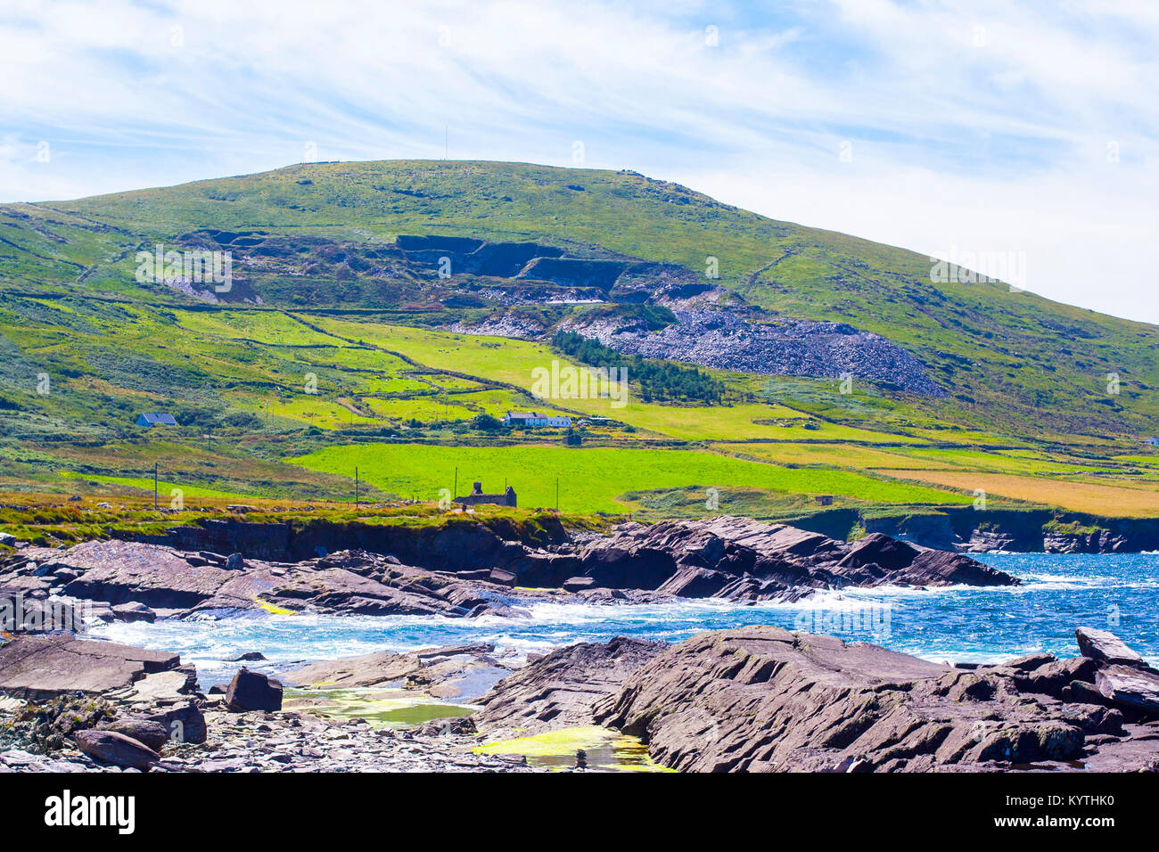 The slate coast line at Cromwell Point,Valentia Island, Ring of Kerry ...