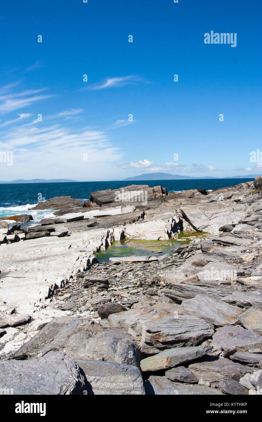 The slate coast line at Cromwell Point,Valentia Island, Ring of Kerry ...