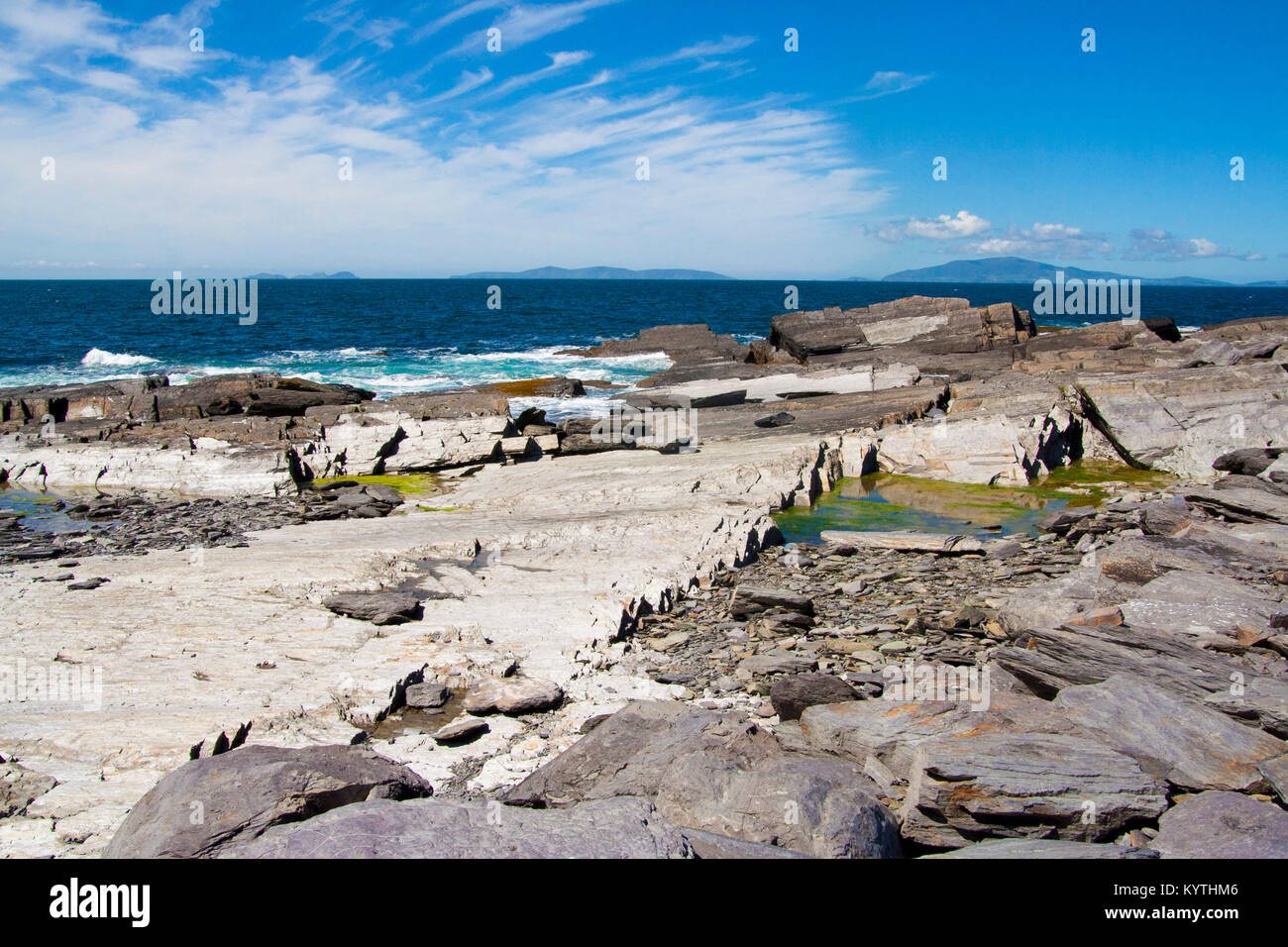 The slate coast line at Cromwell Point,Valentia Island, Ring of Kerry ...